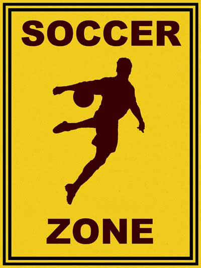 Soccer Zone - Contemporary mount print with beveled edge