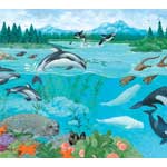 Jumping Orcas Wall Border