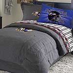 Baltimore Ravens NFL Team Denim Queen Comforter / Sheet Set
